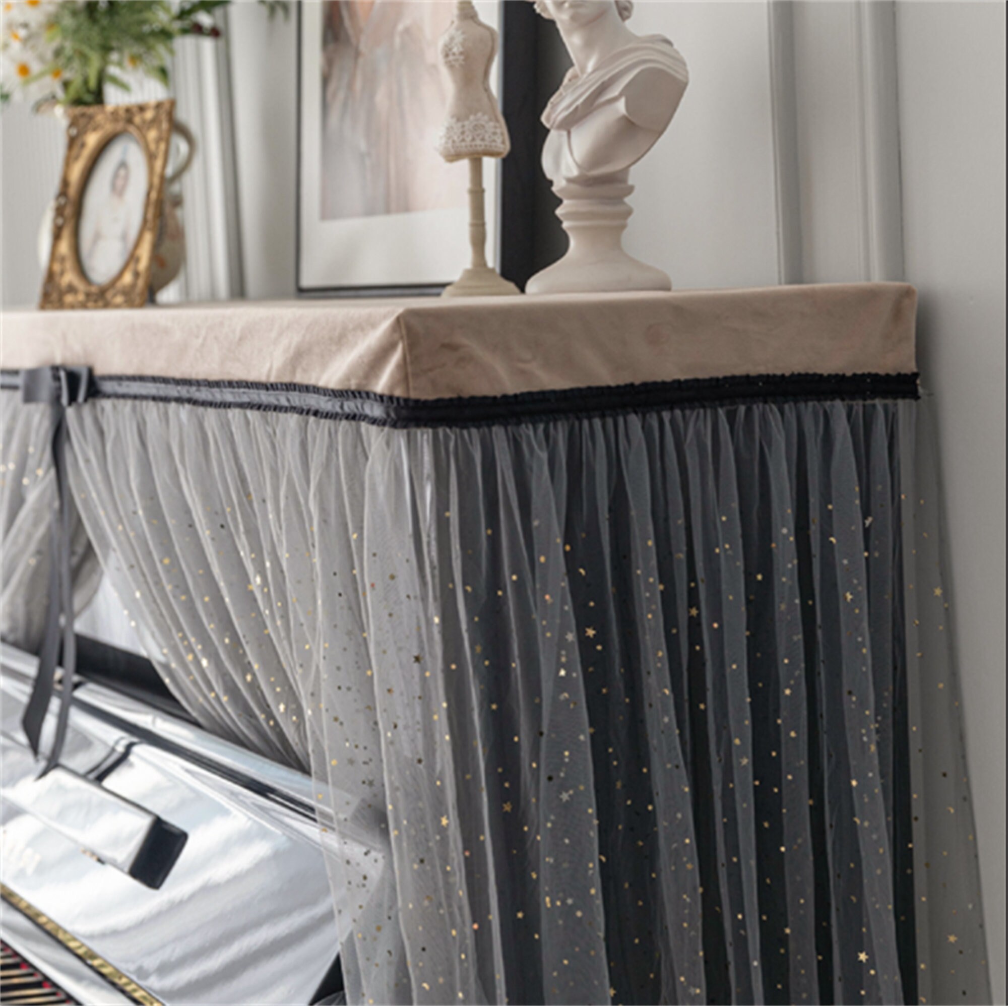 French Luxury Lace Full Piano Cover, Piano Dust Cover, Piano Cover ...