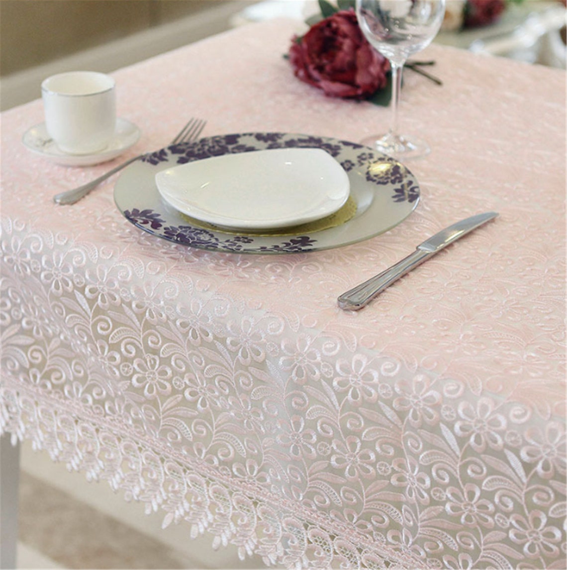 Embroidered Lace Handmade Tablecloth table Cloth Set Lace - Etsy