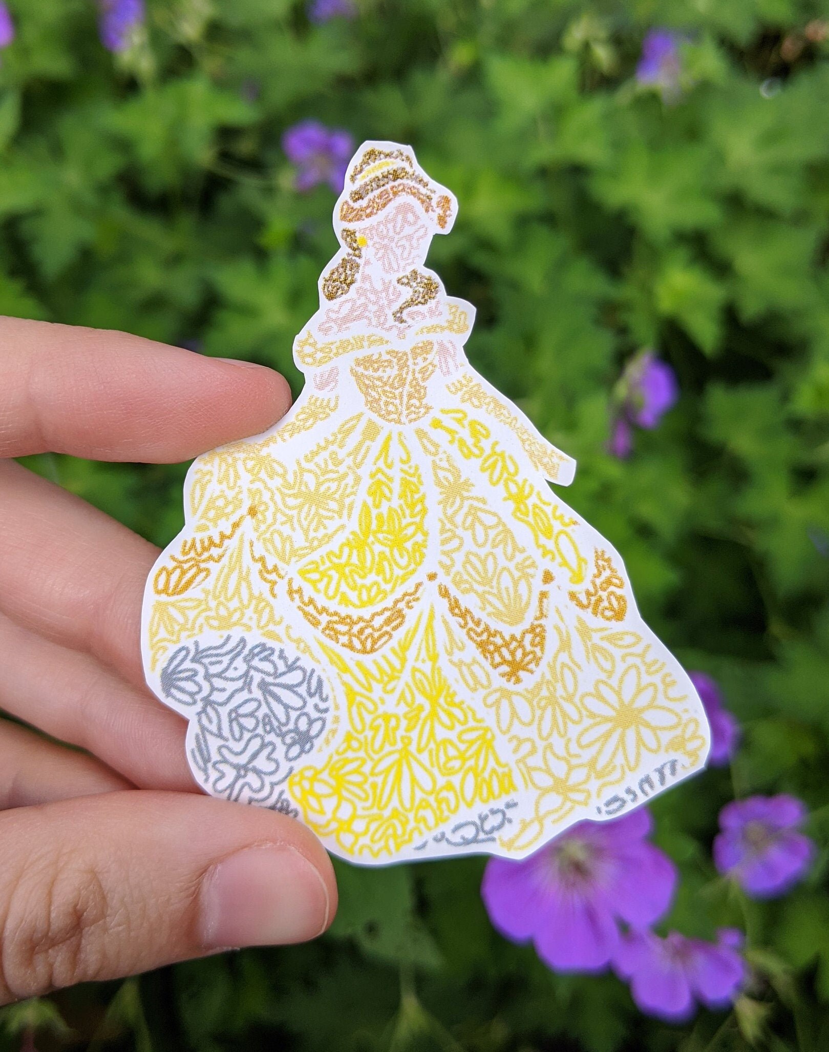 Floral Belle Sticker/ Beauty and the Beast Flower Sticker/ | Etsy