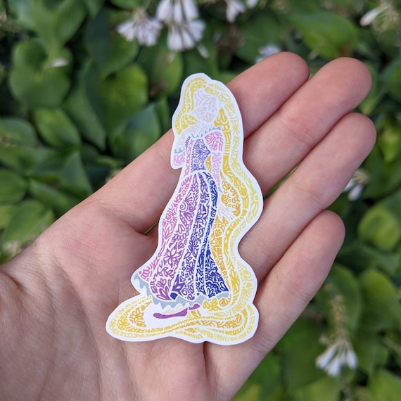Rapunzel Floral Princess Sticker/ Tangled Flower Sticker/ - Etsy