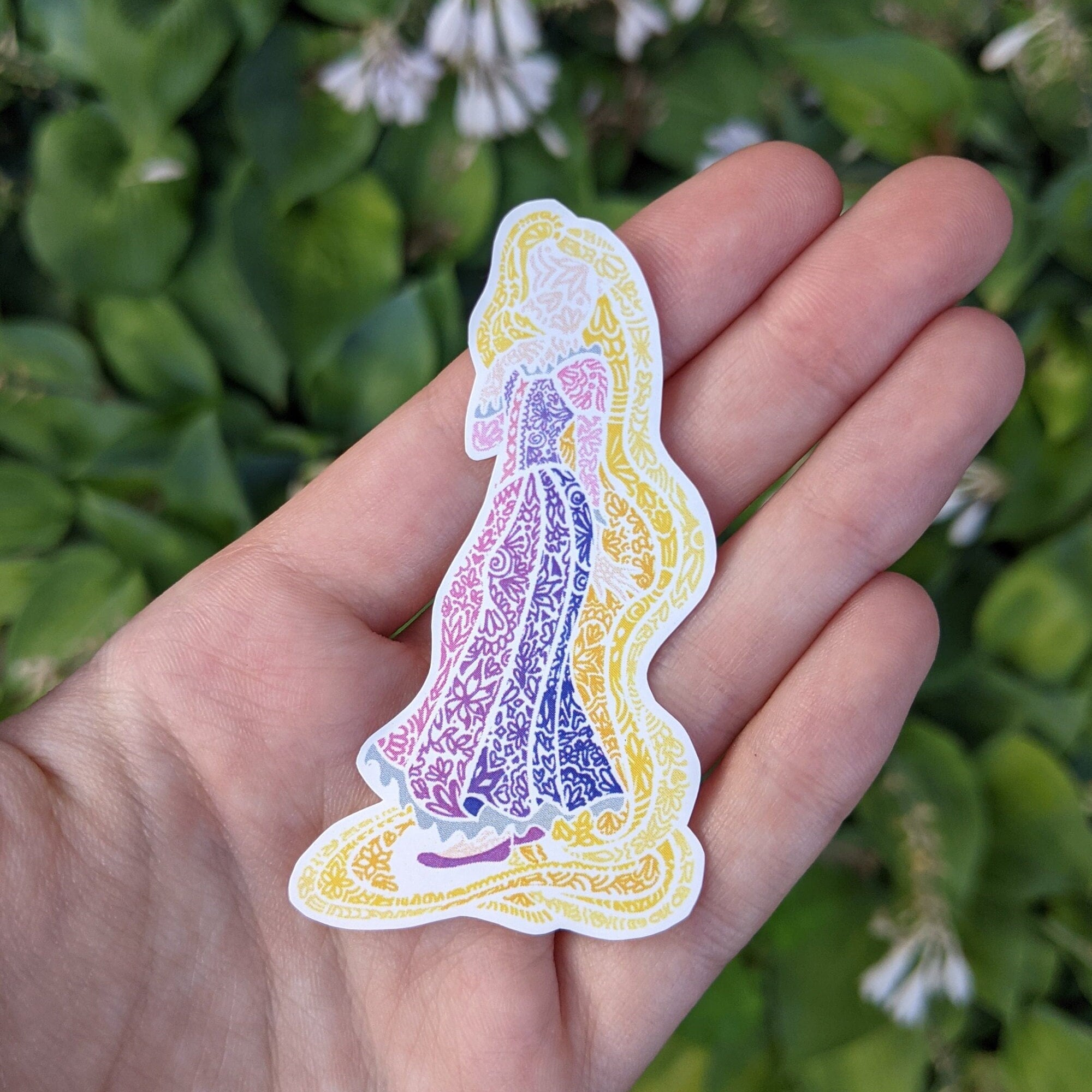 Rapunzel Floral Princess Sticker/ Tangled Flower Sticker/ | Etsy