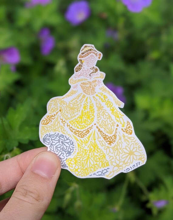 Floral Belle Sticker/ Beauty and the Beast Flower Sticker/ | Etsy