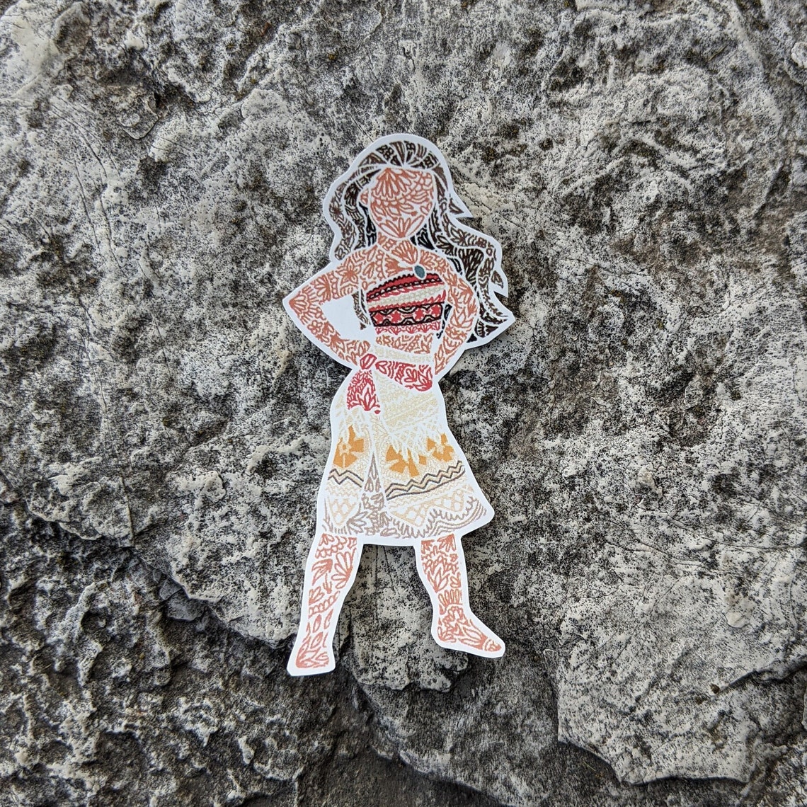 Moana Floral Princess Sticker/ Moana Flower Sticker/ Disney | Etsy