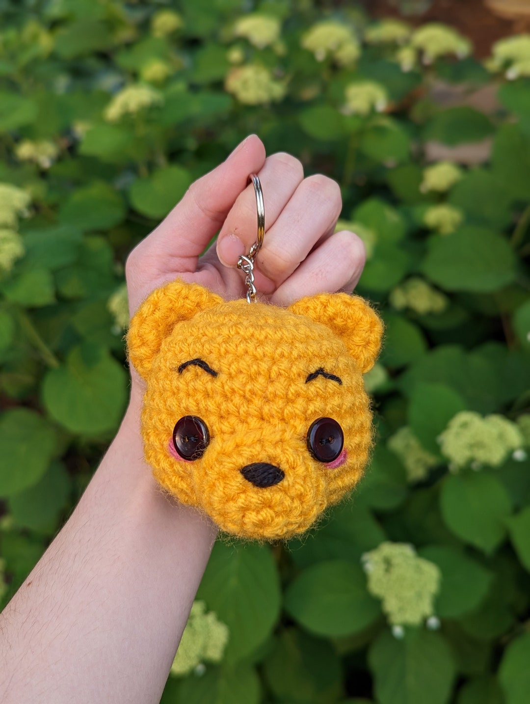Winnie the Pooh Plush Keychain/ Pooh Bear Crochet Keychain/ - Etsy