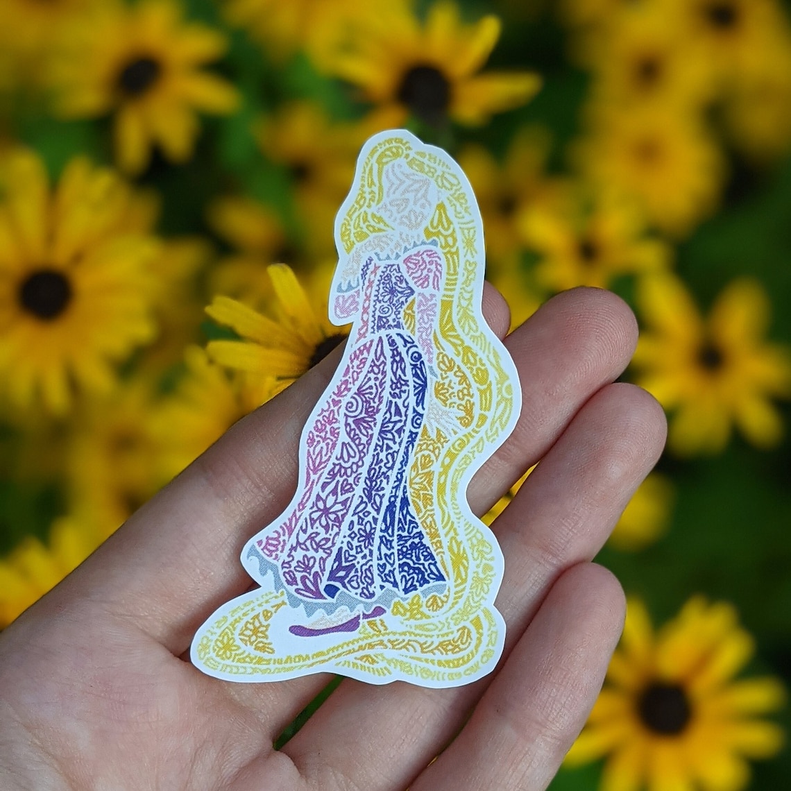 Rapunzel Floral Princess Sticker/ Tangled Flower Sticker/ | Etsy