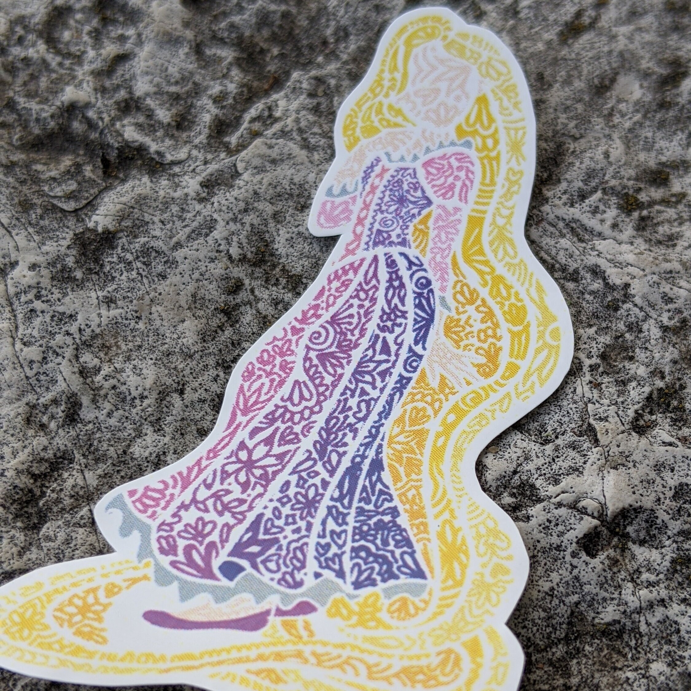 Rapunzel Floral Princess Sticker/ Tangled Flower Sticker/ | Etsy