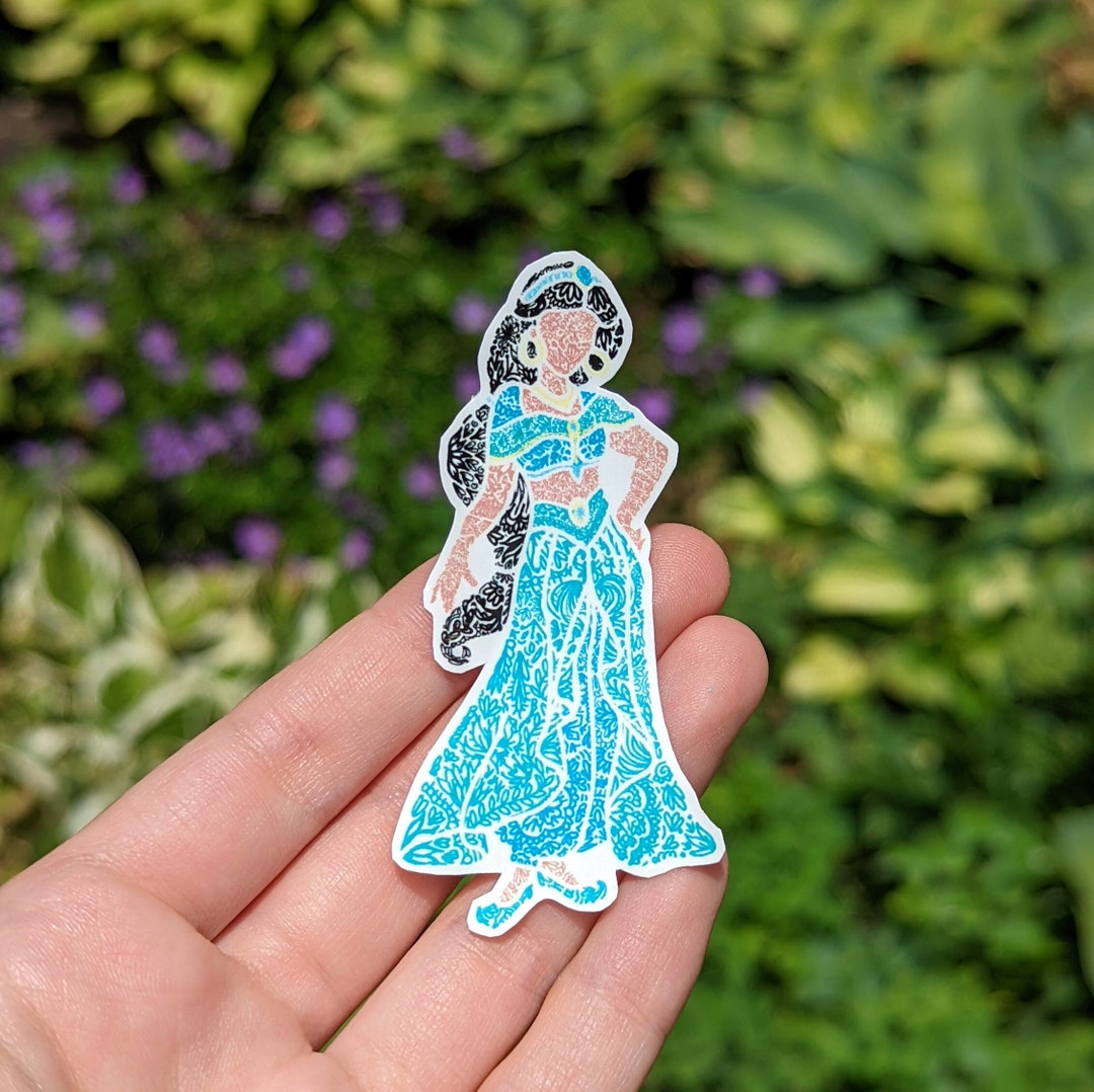 Floral Jasmine Sticker/ Jasmine, Aladdin Silhouette Sticker/ Disney ...