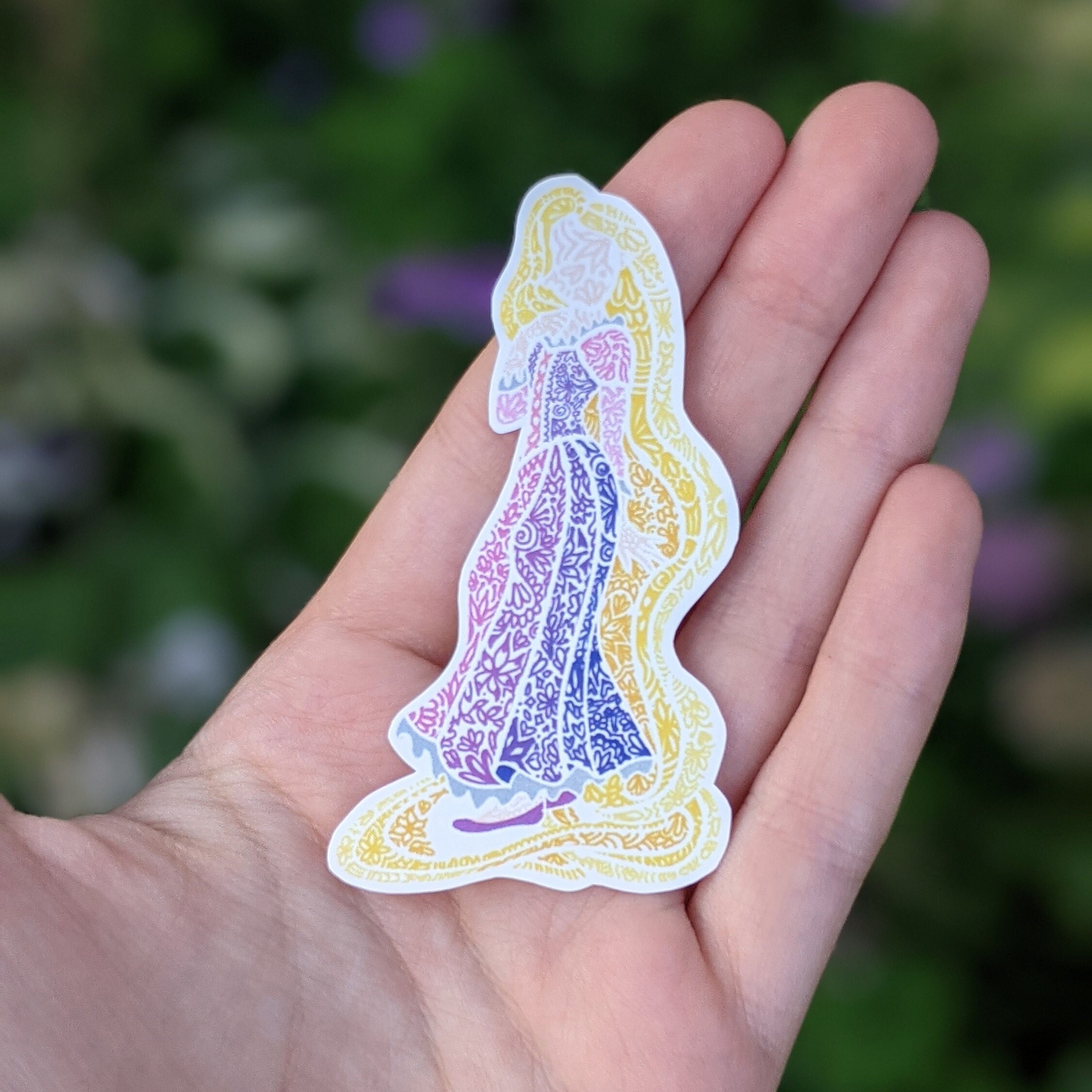 Rapunzel Floral Princess Sticker/ Tangled Flower Sticker/ | Etsy