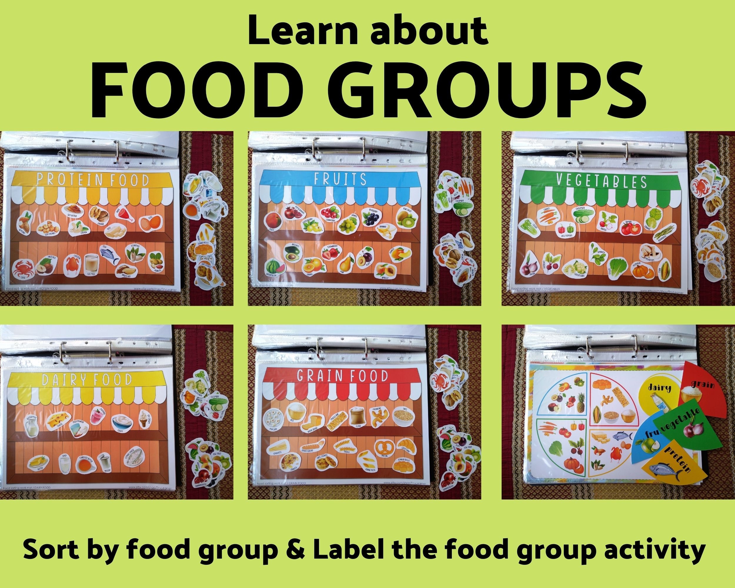 FOOD GROUP PRINTABLE Learn About Food Group With Hands on - Etsy UK
