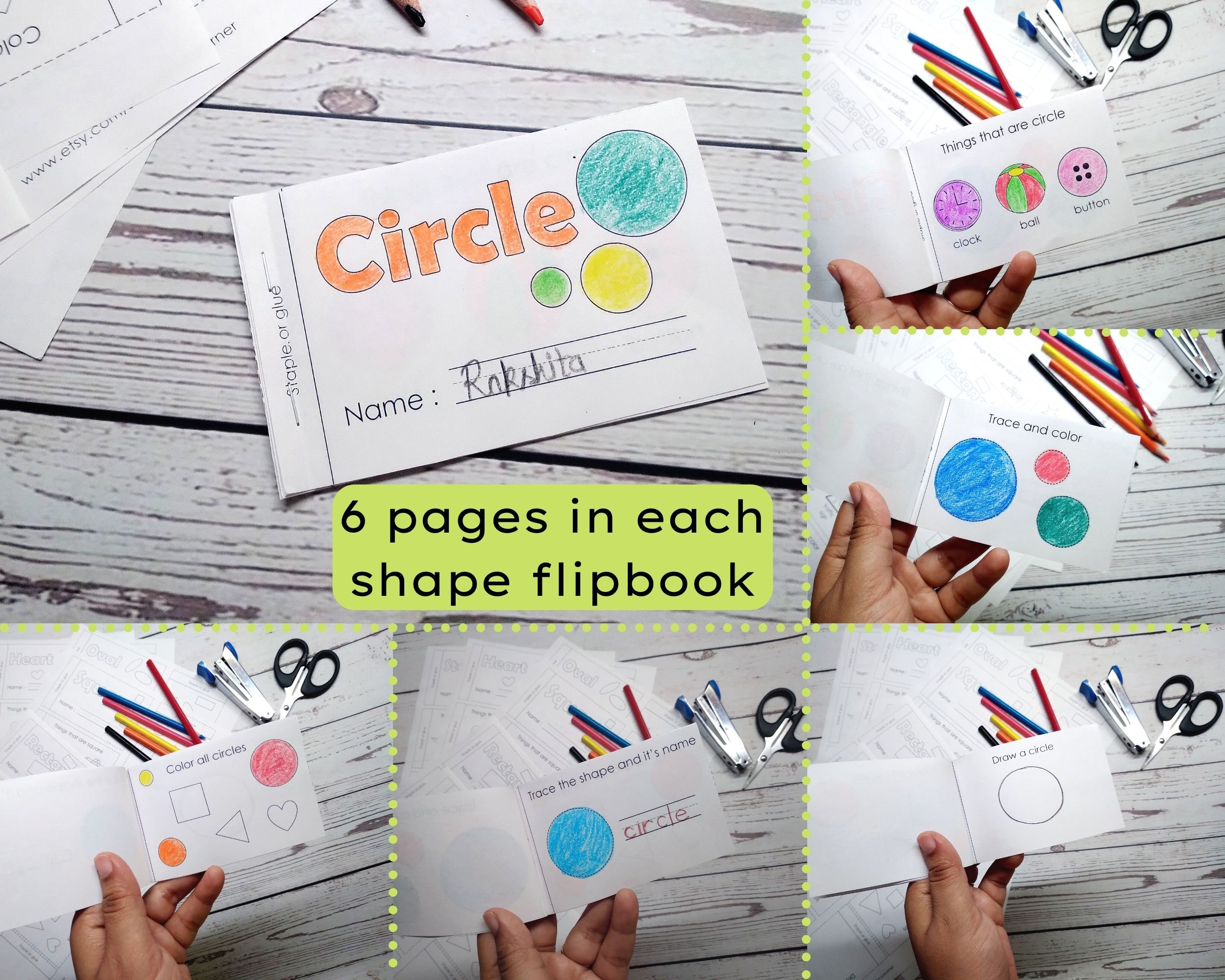 Printable Shapes Activity Book for Toddlers, Printable Shapes Flipbook ...