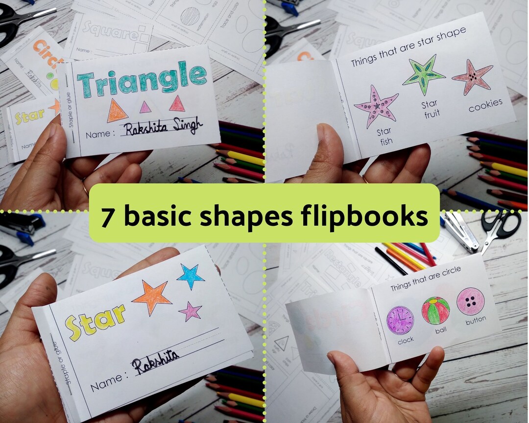Printable Shapes Activity Book for Toddlers, Printable Shapes Flipbook ...