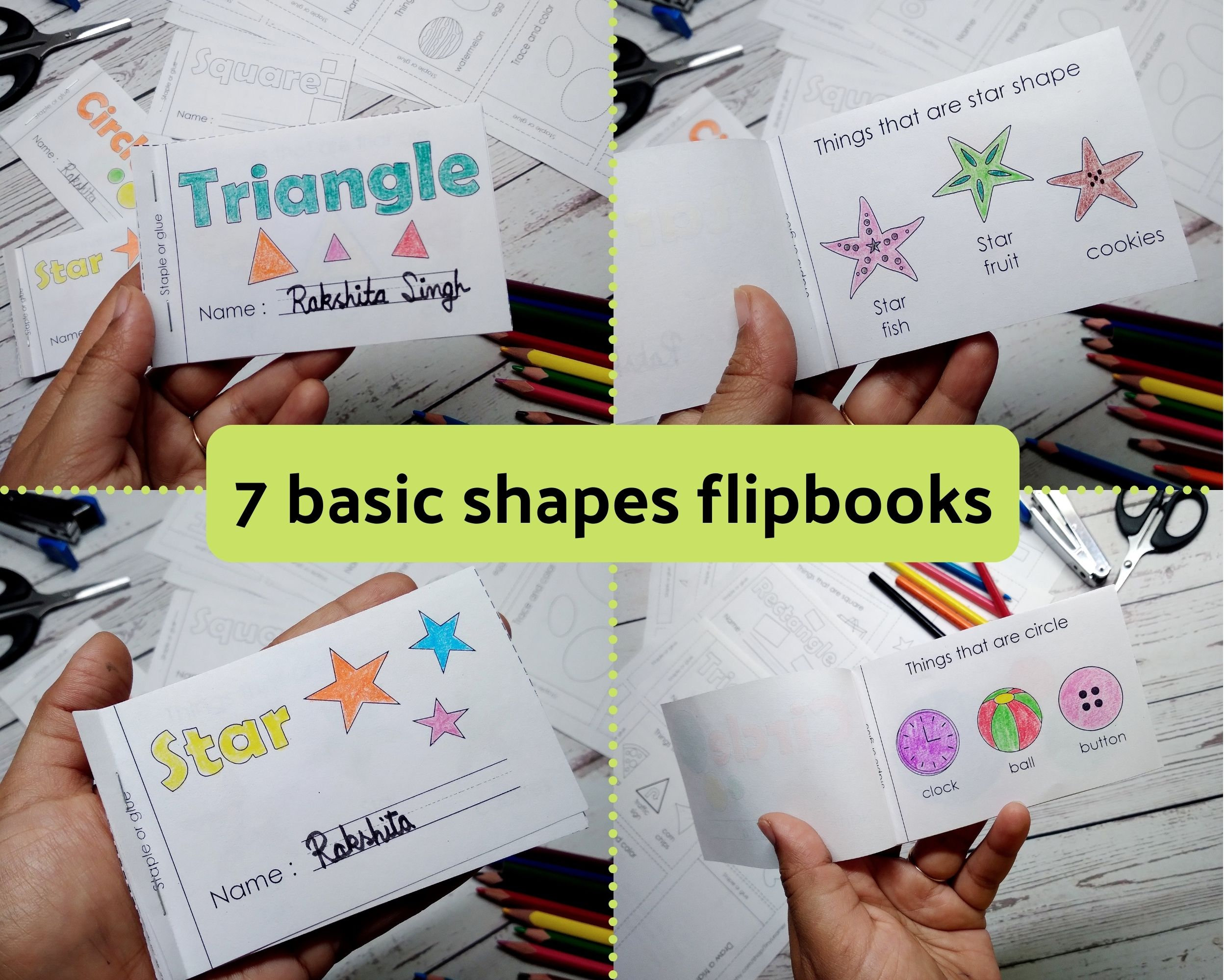 Printable Shapes Activity Book for Toddlers, Printable Shapes Flipbook ...