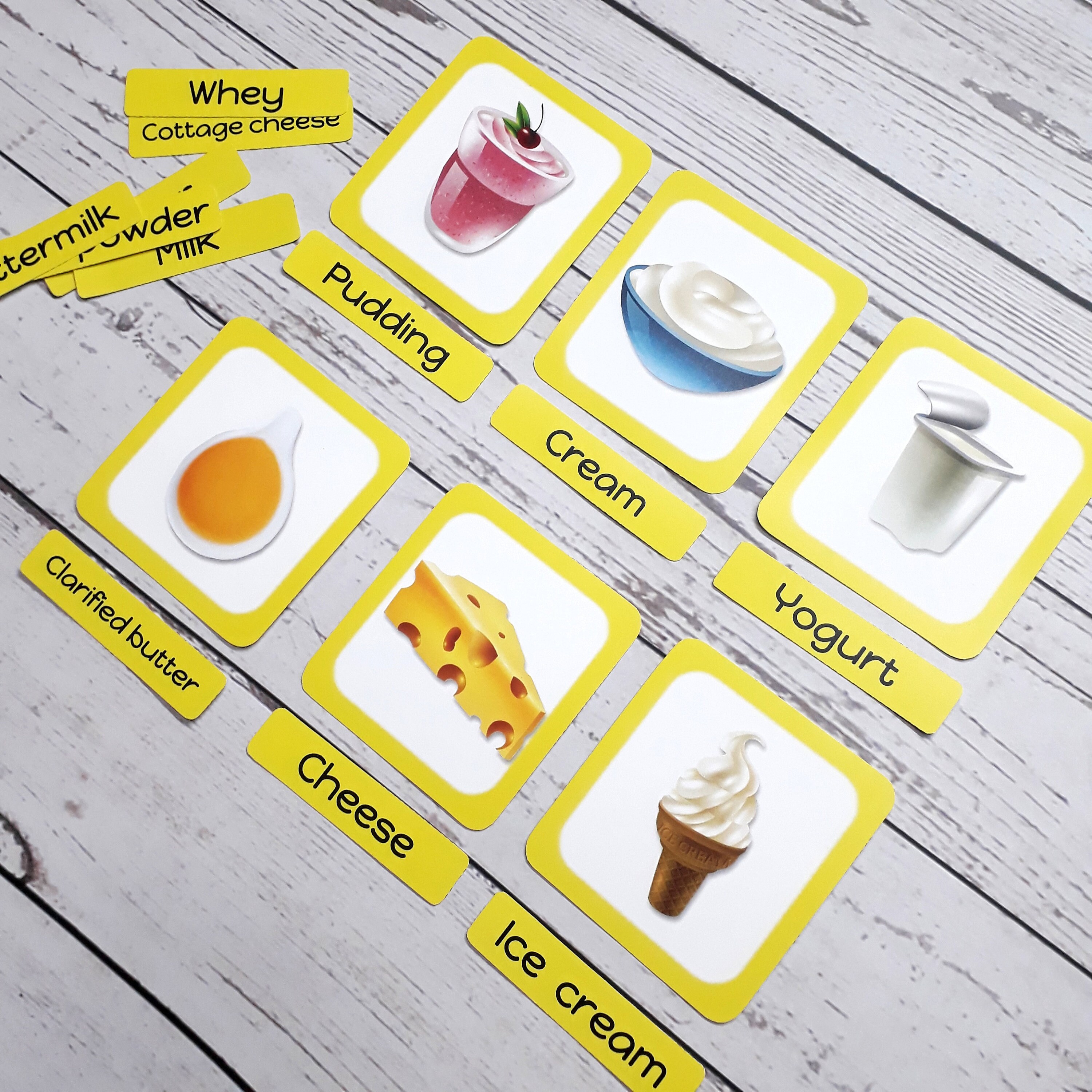 Dairy Food Flashcard, Food Group,montessori Flashcard, Food Flashcard ...
