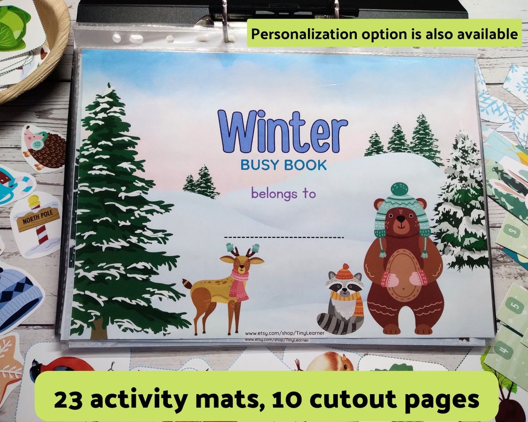 Winter Busy Book Printable for Kids, Toddler Busy Book, Kindergarten ...