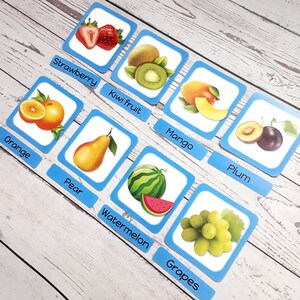 FRUITS Flashcard, Food Group, Montessori Flashcards, Educational ...