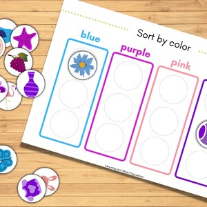 Printable Sort by Color and Color Matching Activity Pages for Kids ...