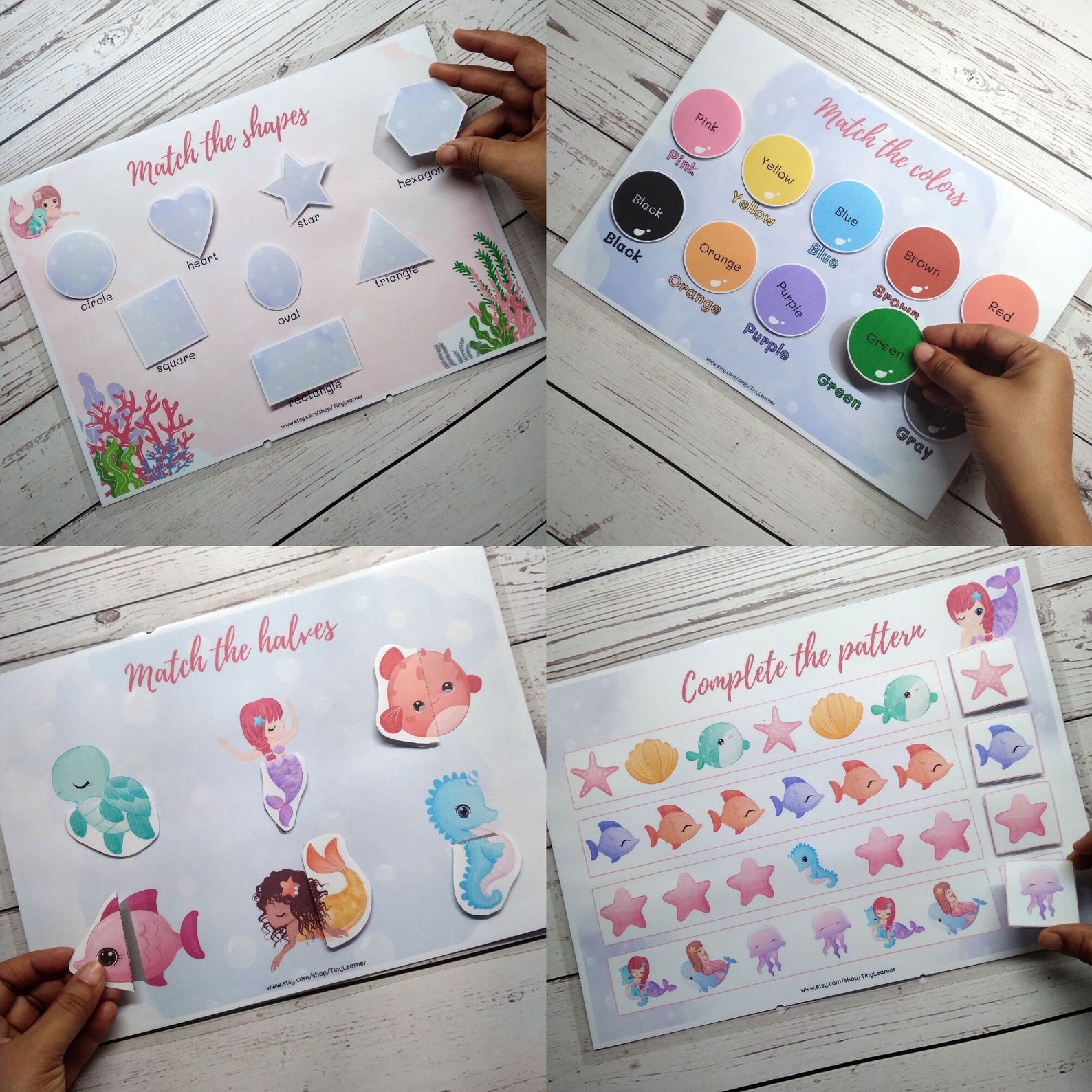 Printable Mermaid Theme Busy Book Toddler Busy Book Under - Etsy