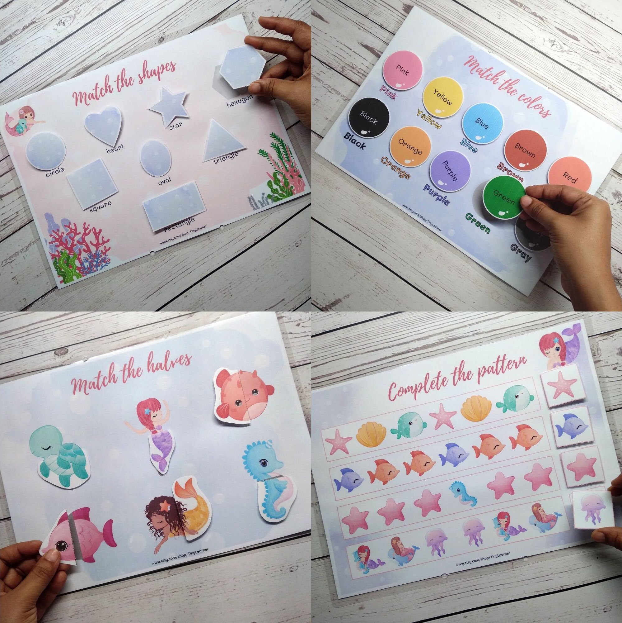 Printable Mermaid Theme Busy Book Toddler Busy Book Under - Etsy