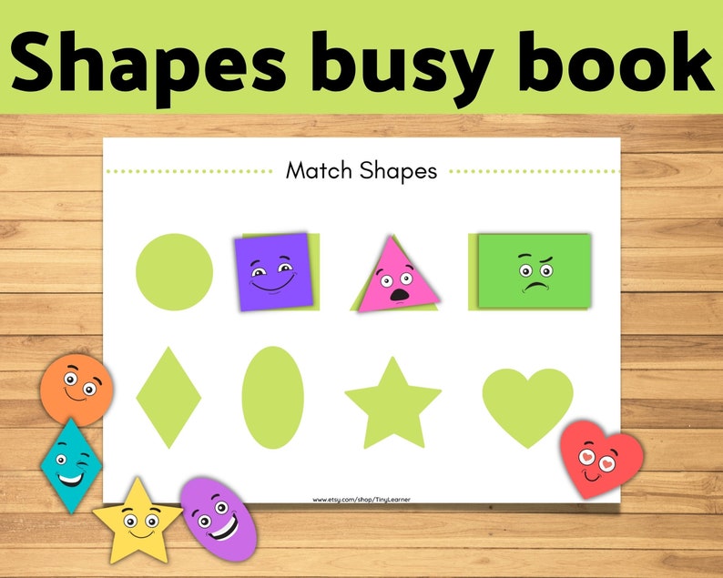 Shapes Busy Book Pages for Toddler Shape Matching Activity - Etsy UK