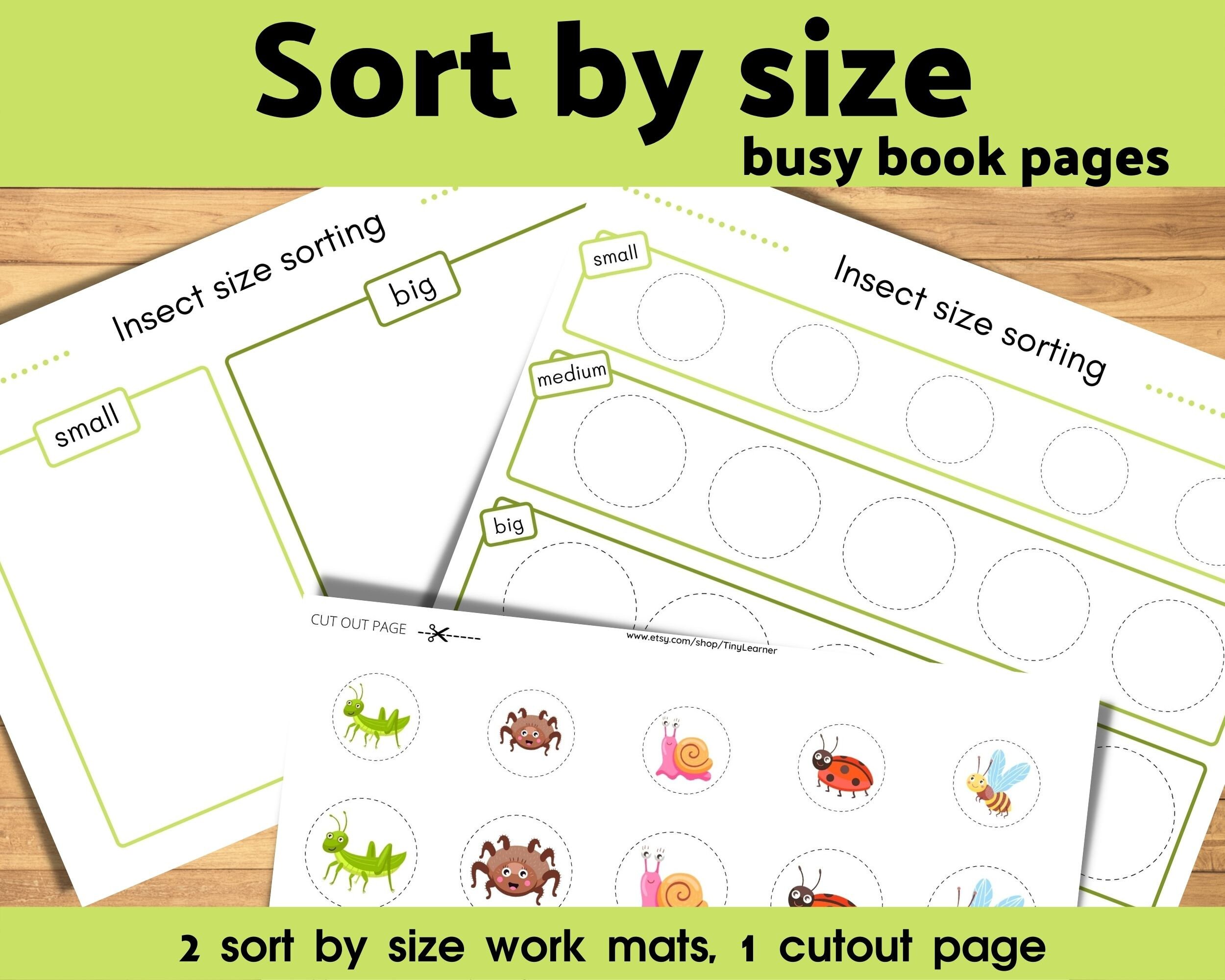 Toys Learning & School Busy Binder Learning Resources Size Sorting Game ...