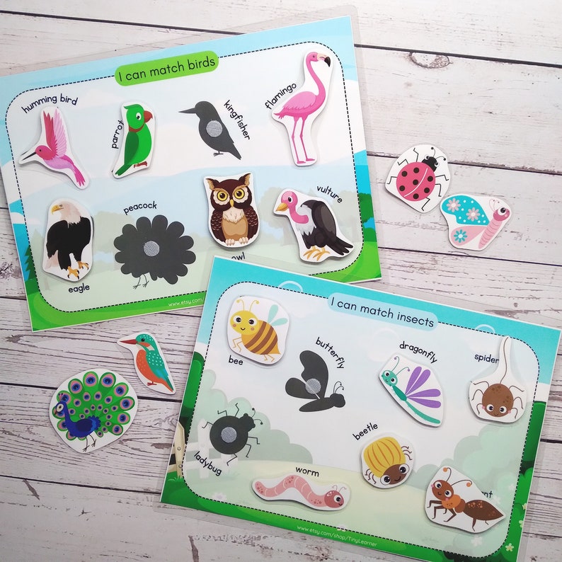 Animal Habitat Busy Book, Matching Activity, Animals Shadow Matching ...
