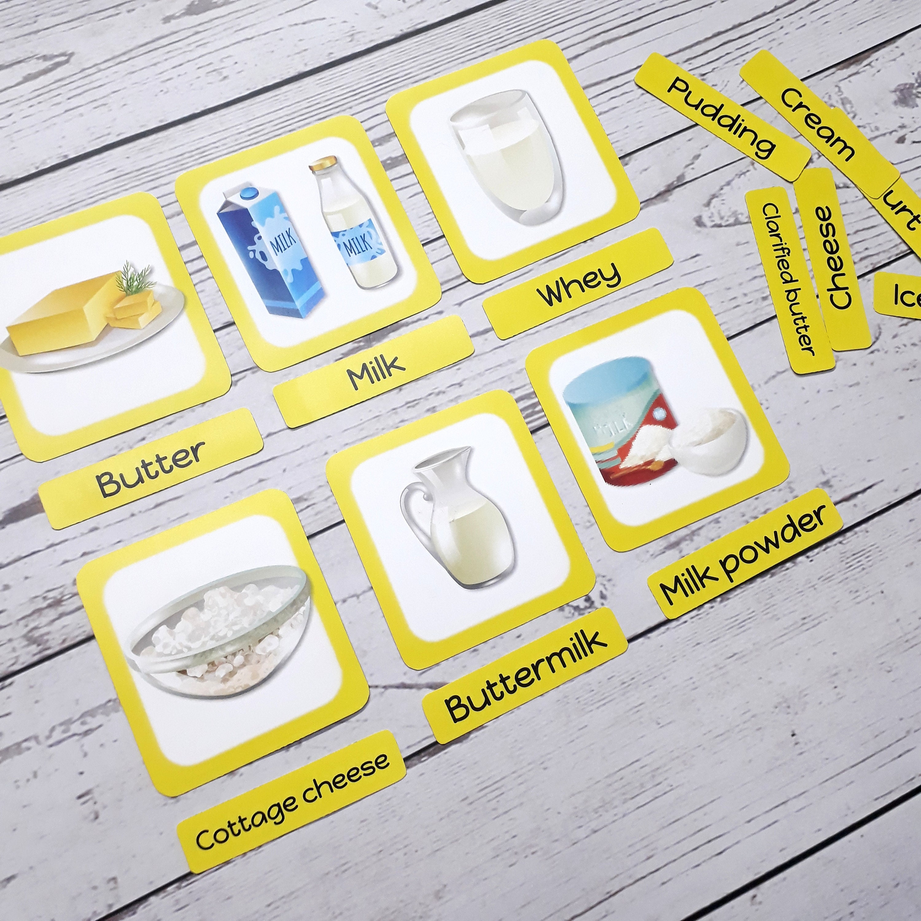 Dairy Food Flashcard, Food Group,montessori Flashcard, Food Flashcard ...