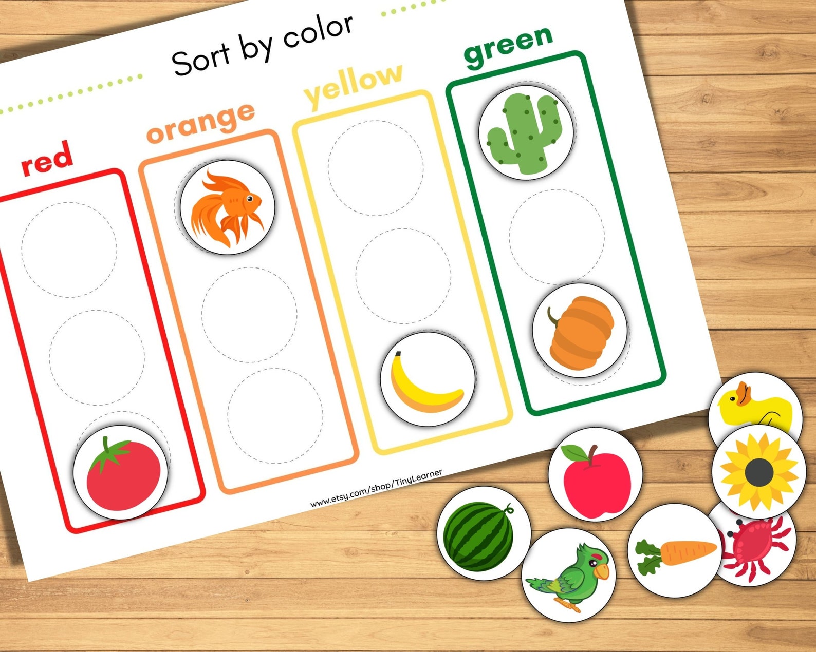 Printable Sort by Color and Color Matching Activity Pages for Kids ...