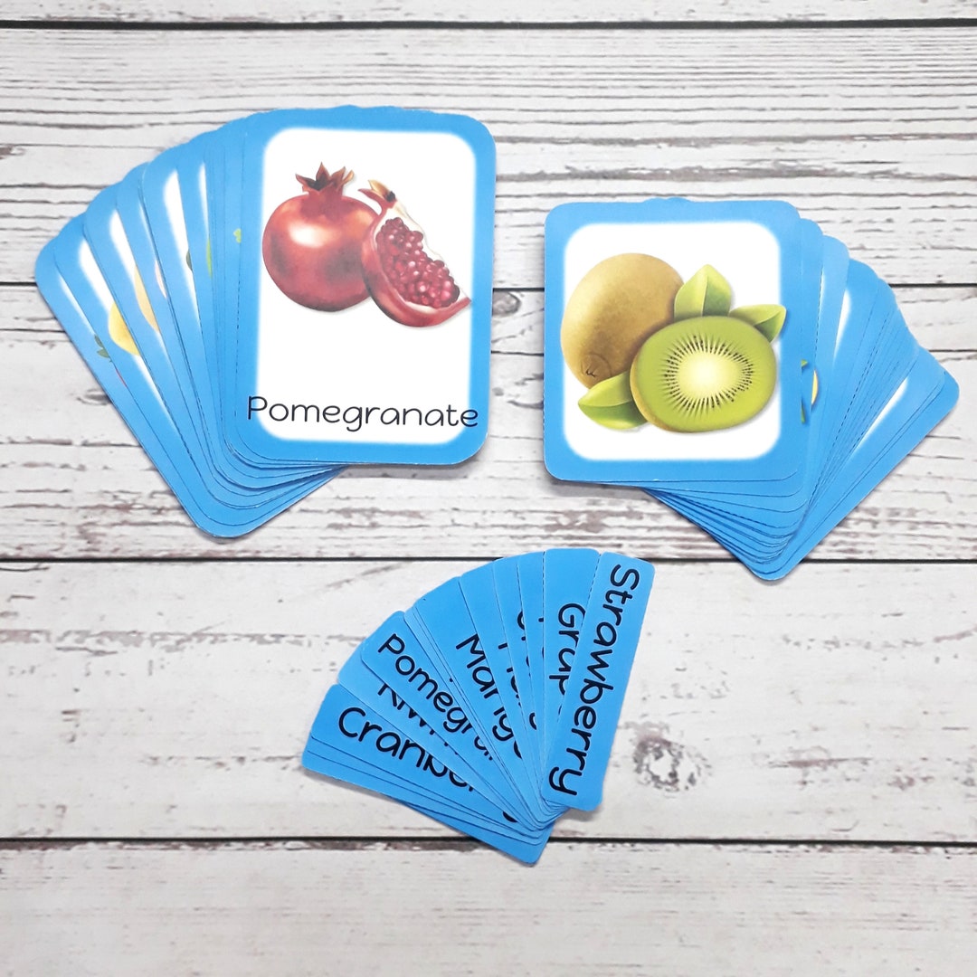 FRUITS Flashcard, Food Group, Montessori Flashcards, Educational ...