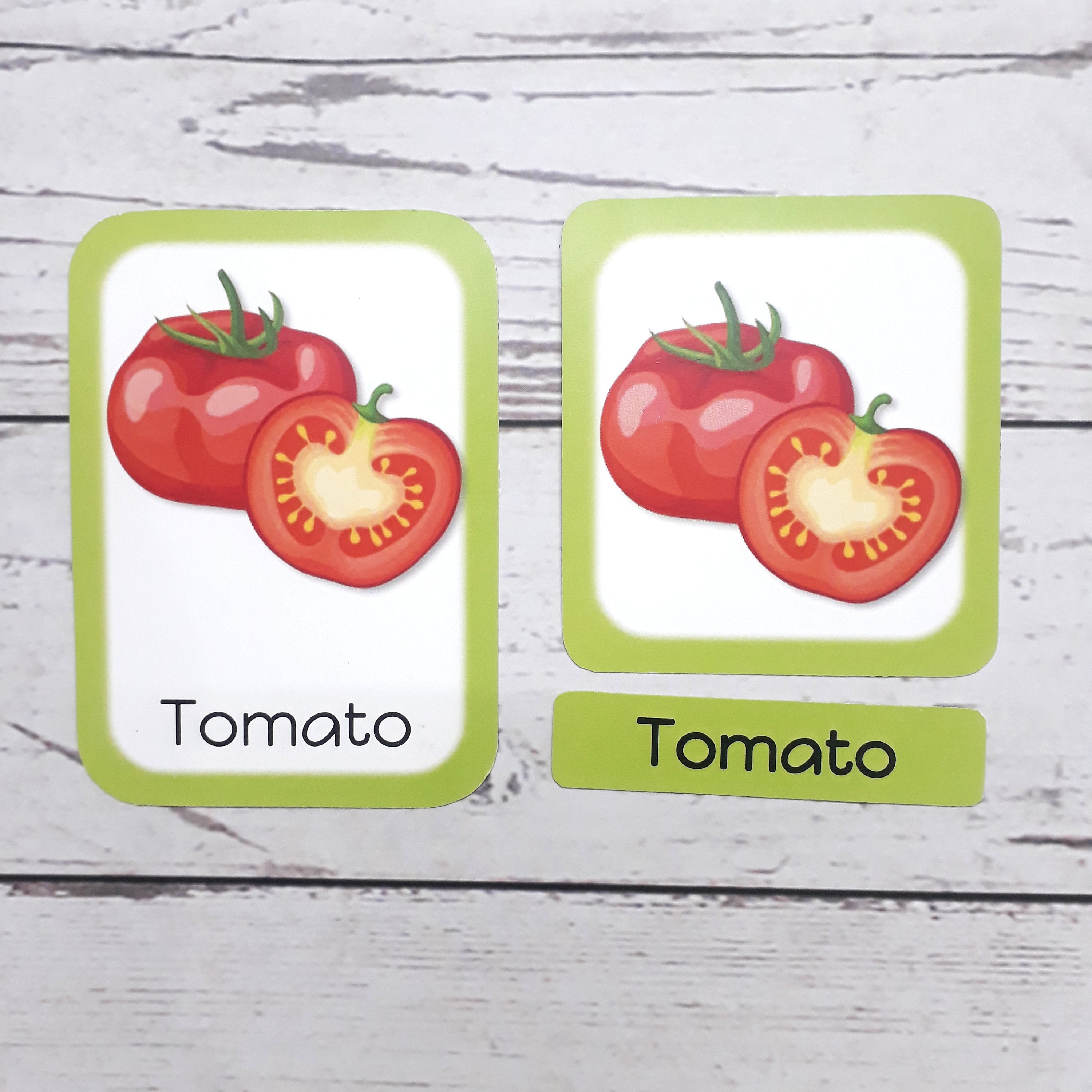 VEGETABLES Flashcard Food Group Montessori Flashcards - Etsy