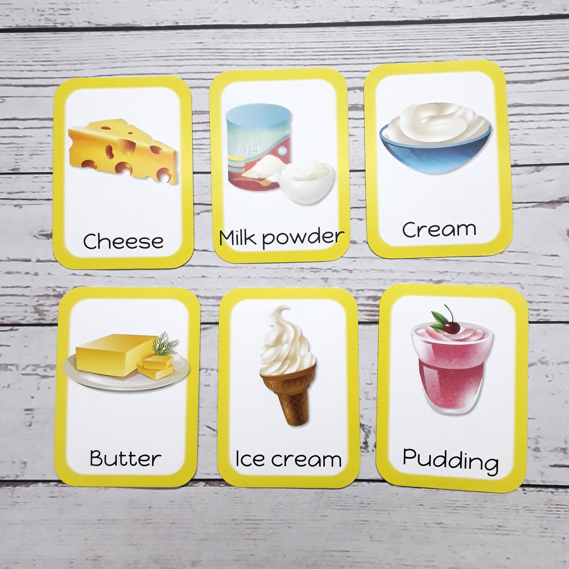 Dairy Food Flashcard Food Groupmontessori Flashcard Food - Etsy