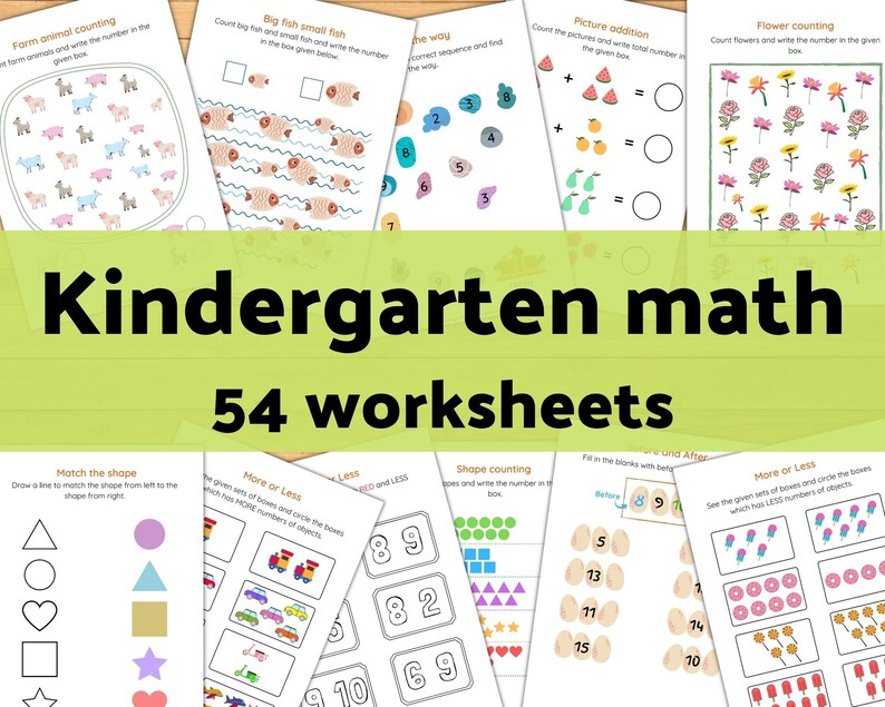 Kindergarten Math 1-20 Number Worksheets Counting Activity - Etsy