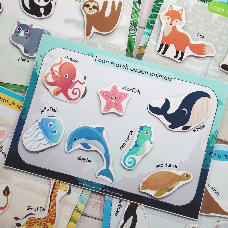 Animal Habitat Busy Book, Matching Activity, Animals Shadow Matching ...