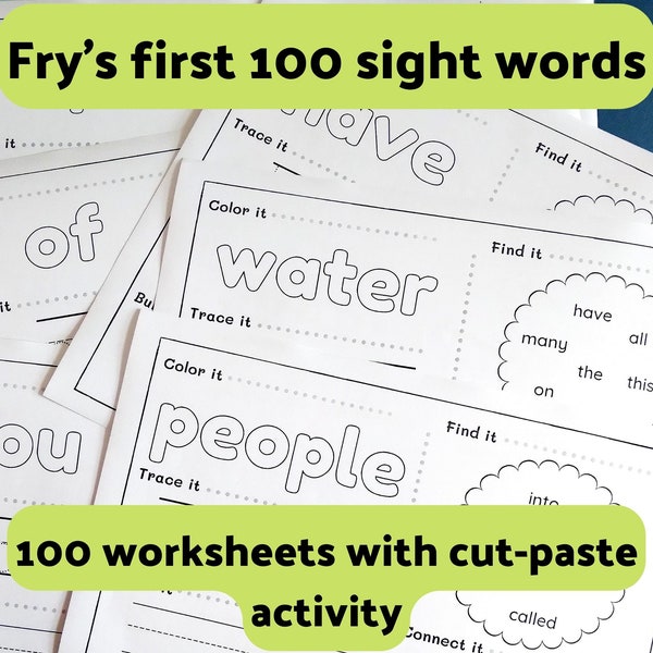 First Grade Sight Words Printable - Etsy