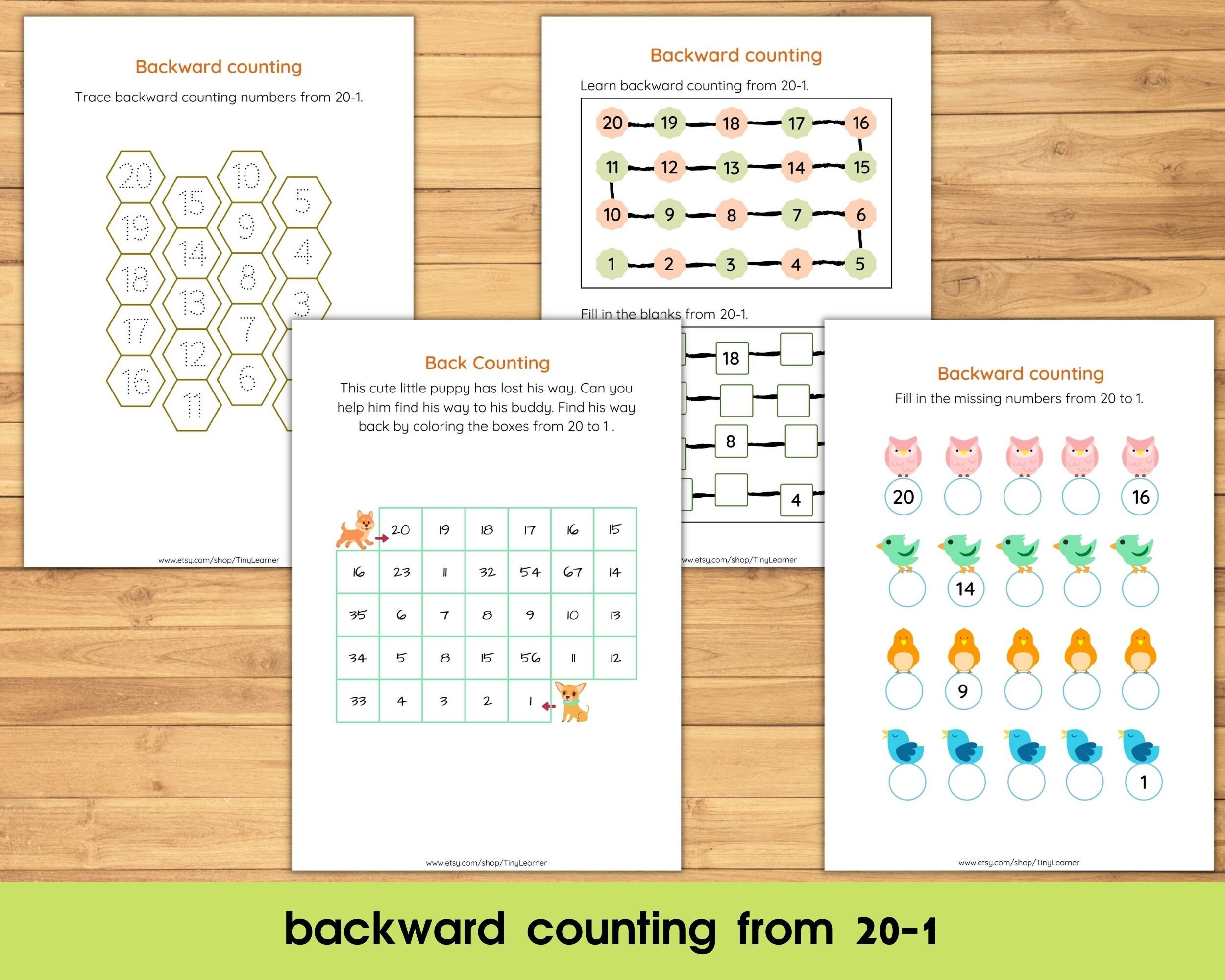 Kindergarten Math, 1-20 Number Worksheets, Number Match, Counting ...