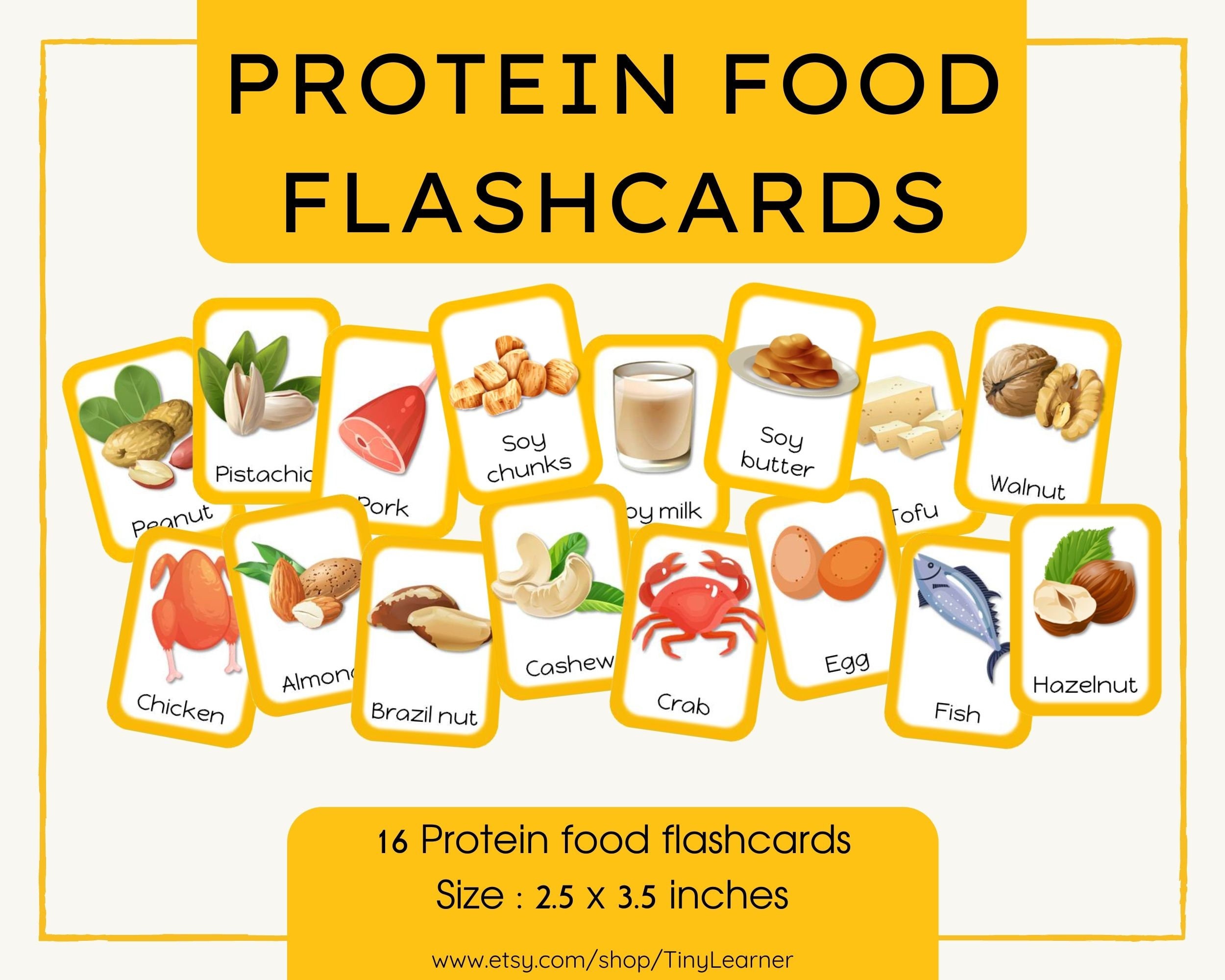 PROTEIN FOOD flashcard food groupMontessori | Etsy