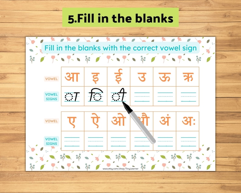 Printable Hindi Matra Practice Worksheet Hindi Swar Vowel - Etsy UK