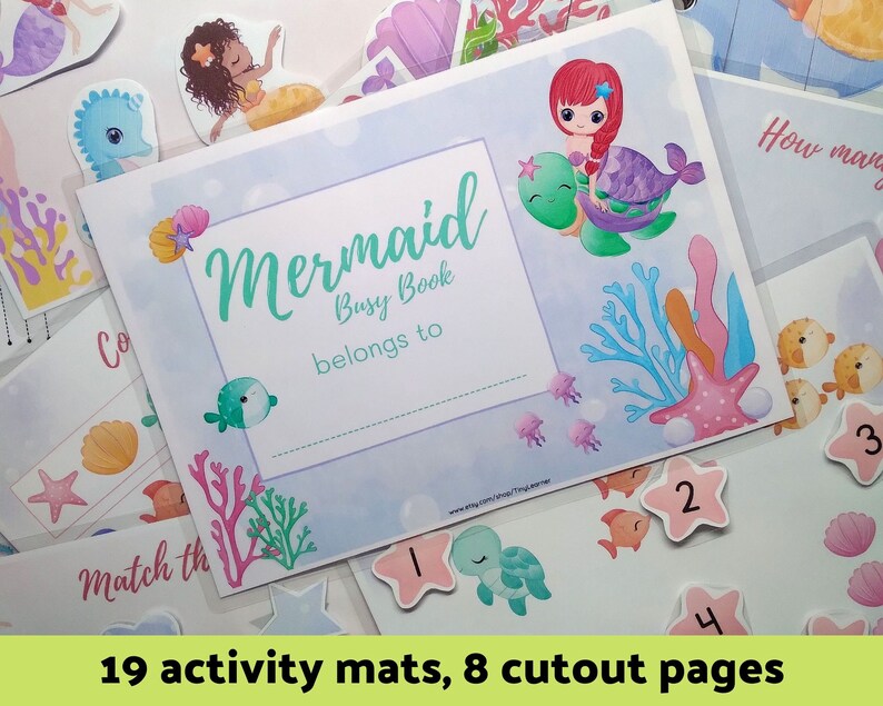 Printable Mermaid Theme Busy Book Toddler Busy Book Under - Etsy