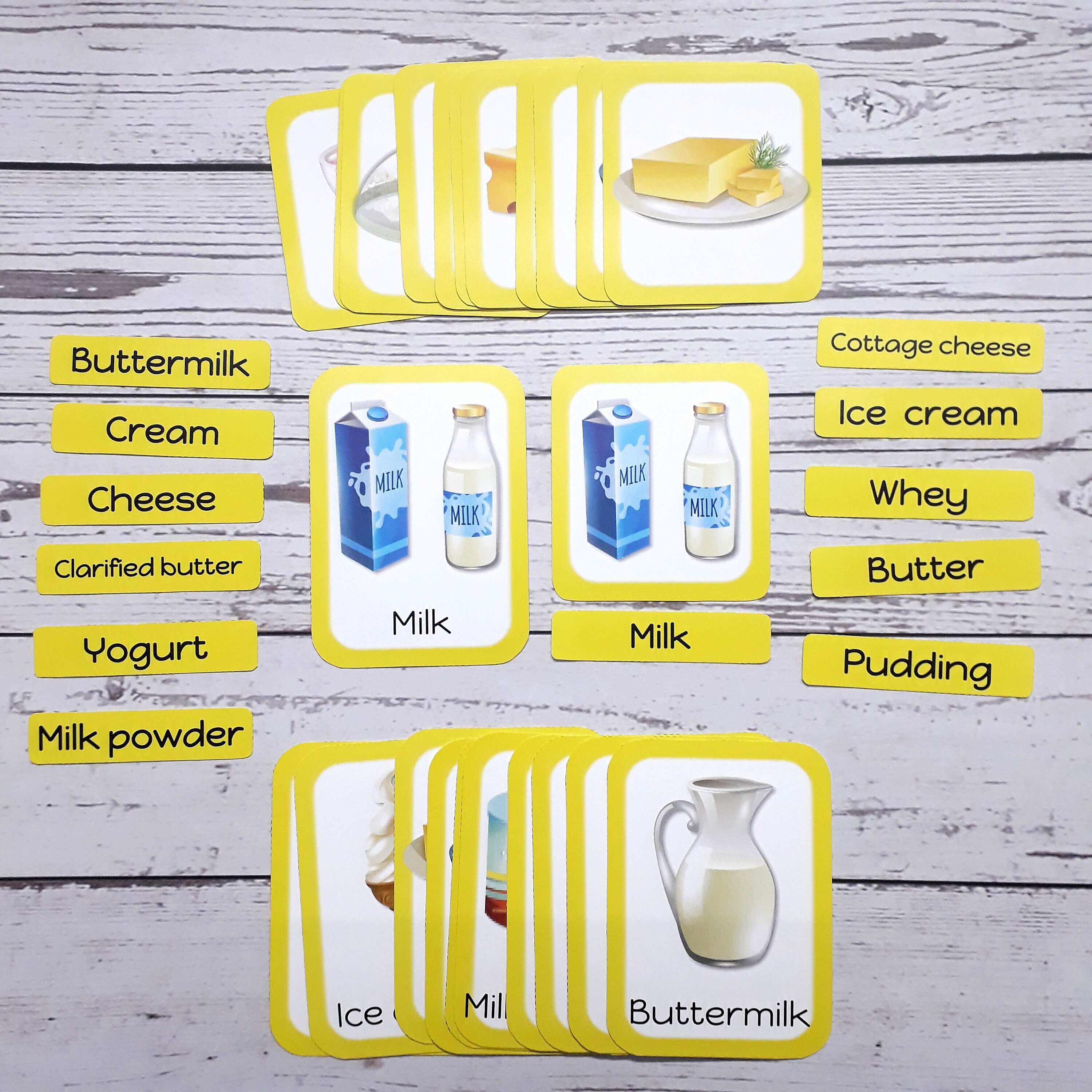 Dairy Food Flashcard, Food Group,montessori Flashcard, Food Flashcard ...
