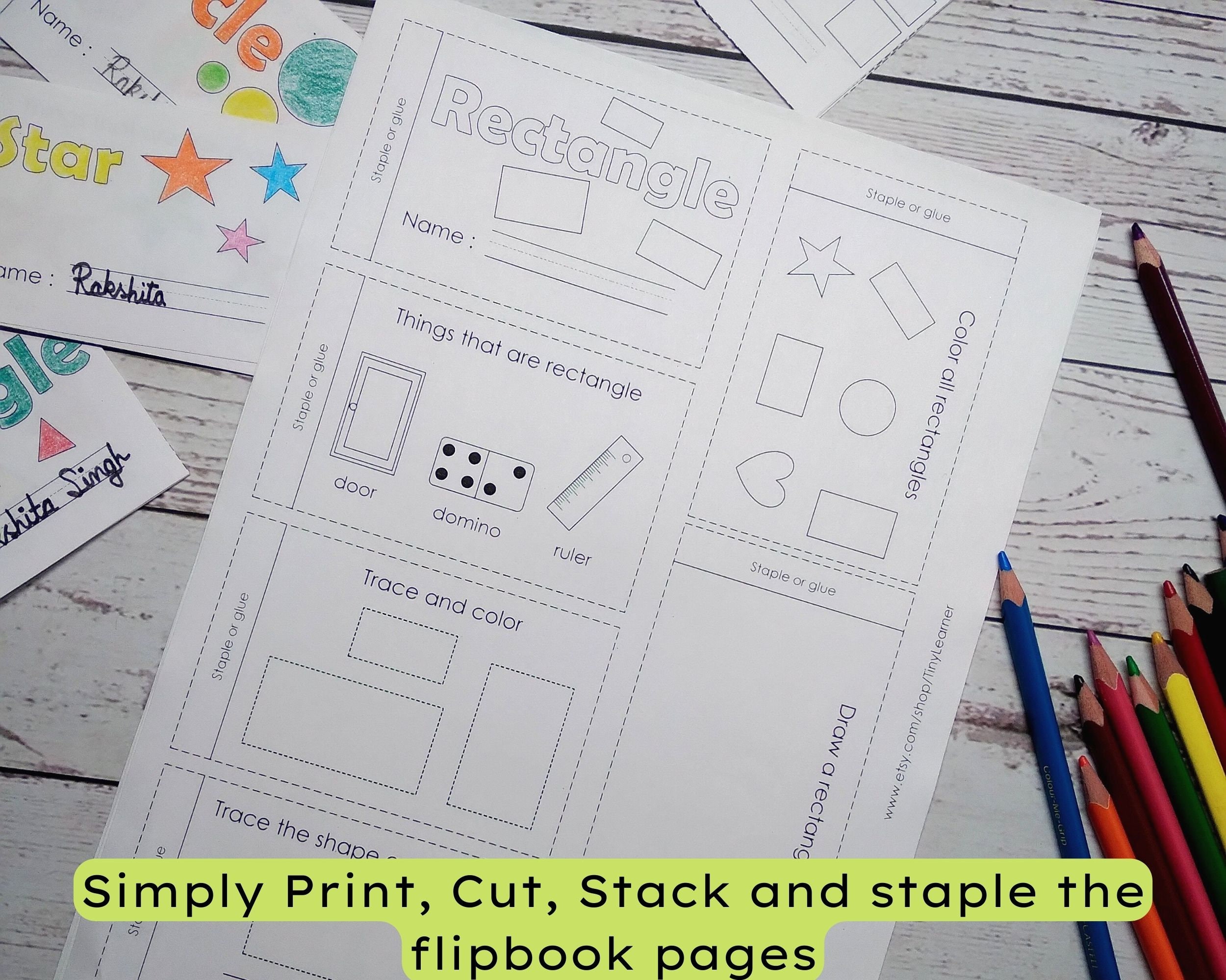 Printable Shapes Activity Book for Toddlers, Printable Shapes Flipbook ...