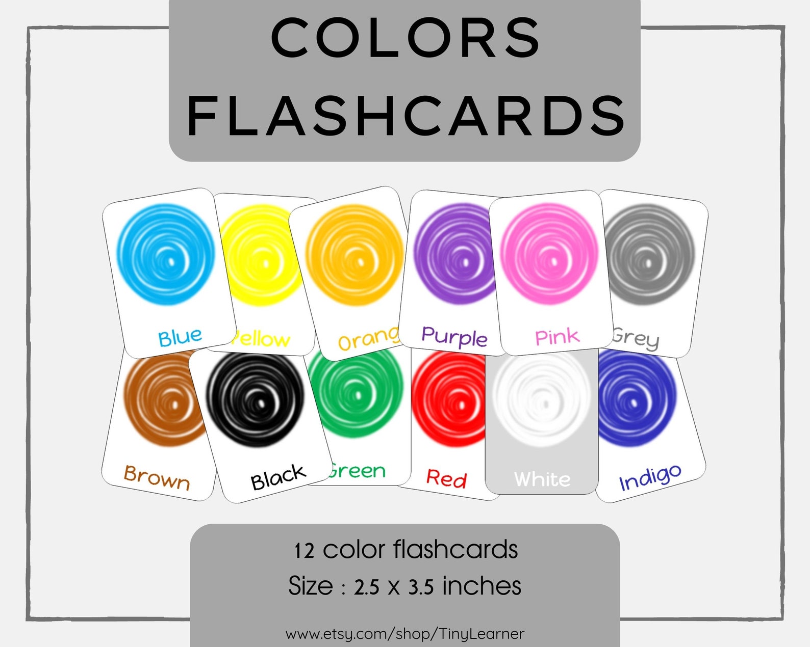 COLORS Flashcard Montessori Flashcards Educational - Etsy UK
