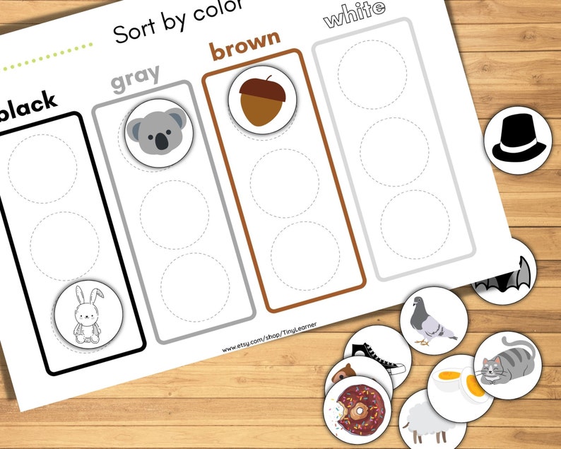 Printable Sort by Color and Color Matching Activity Pages for Kids ...