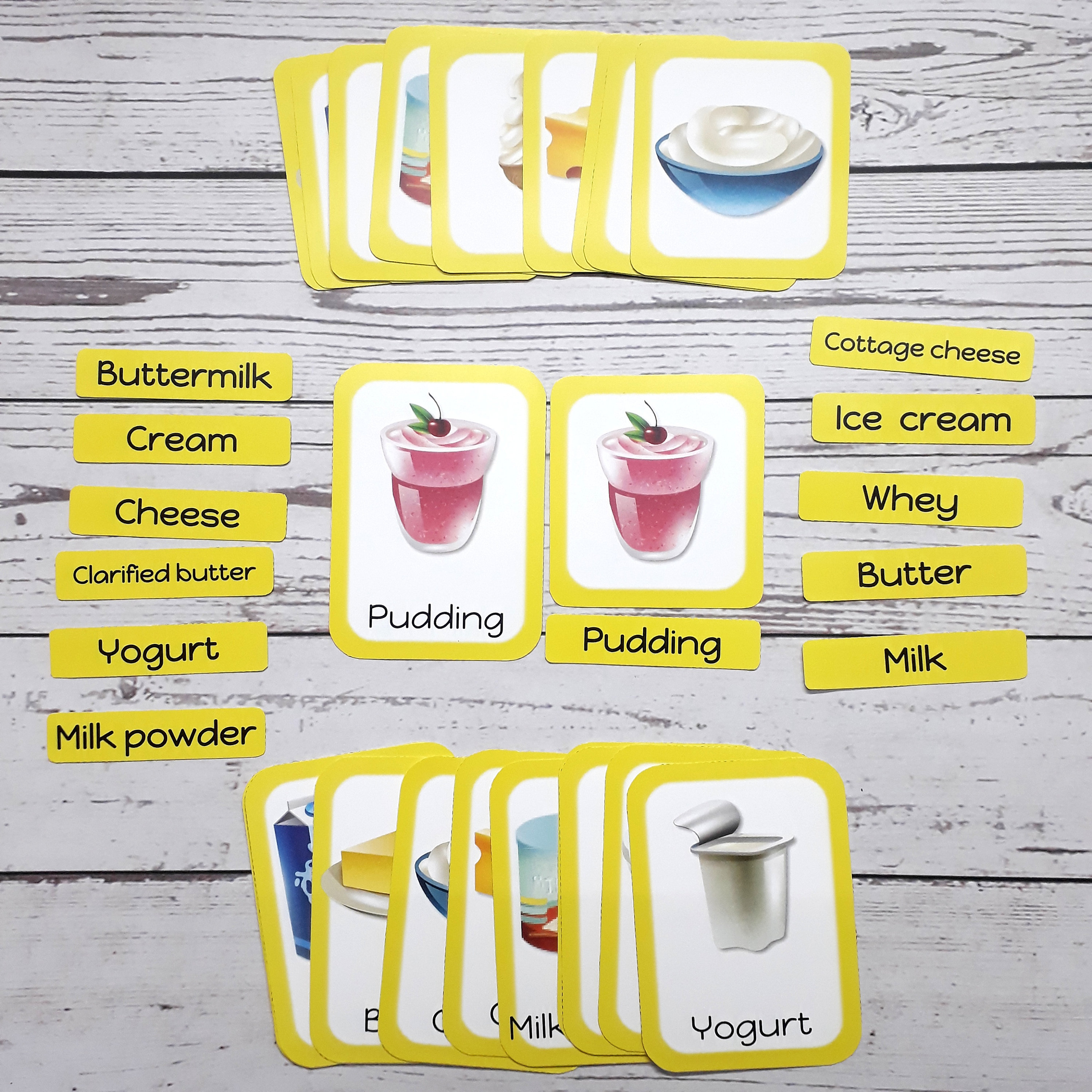 Dairy Food Flashcard, Food Group,montessori Flashcard, Food Flashcard ...