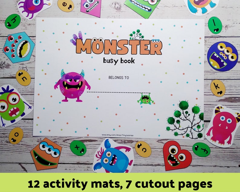 Monster Busy Book for Kids, Toddler Learning Binder, Monster Activities ...