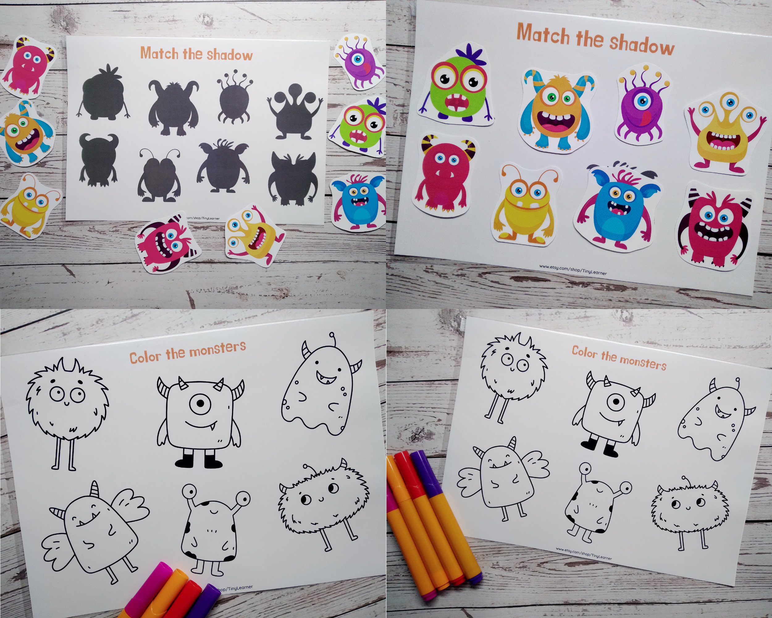 Monster Busy Book for Kids, Toddler Learning Binder, Monster Activities ...