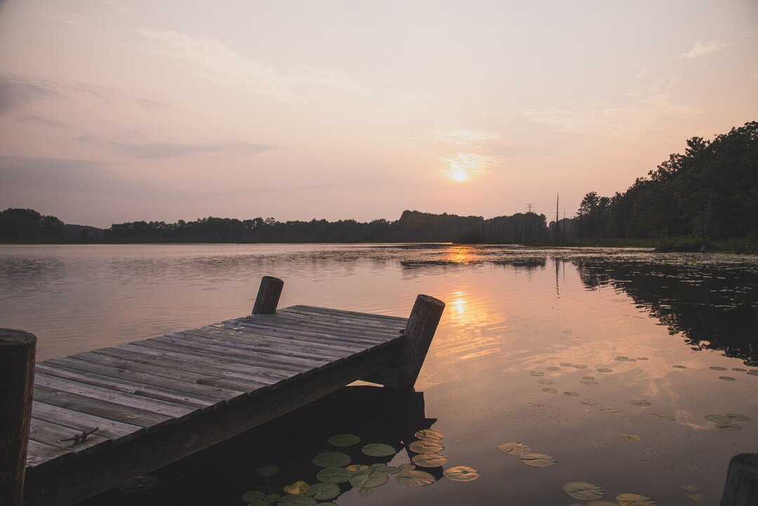 Sunset | Deck | Lake | Summertime | Michigan | Digital Print | Nature ...