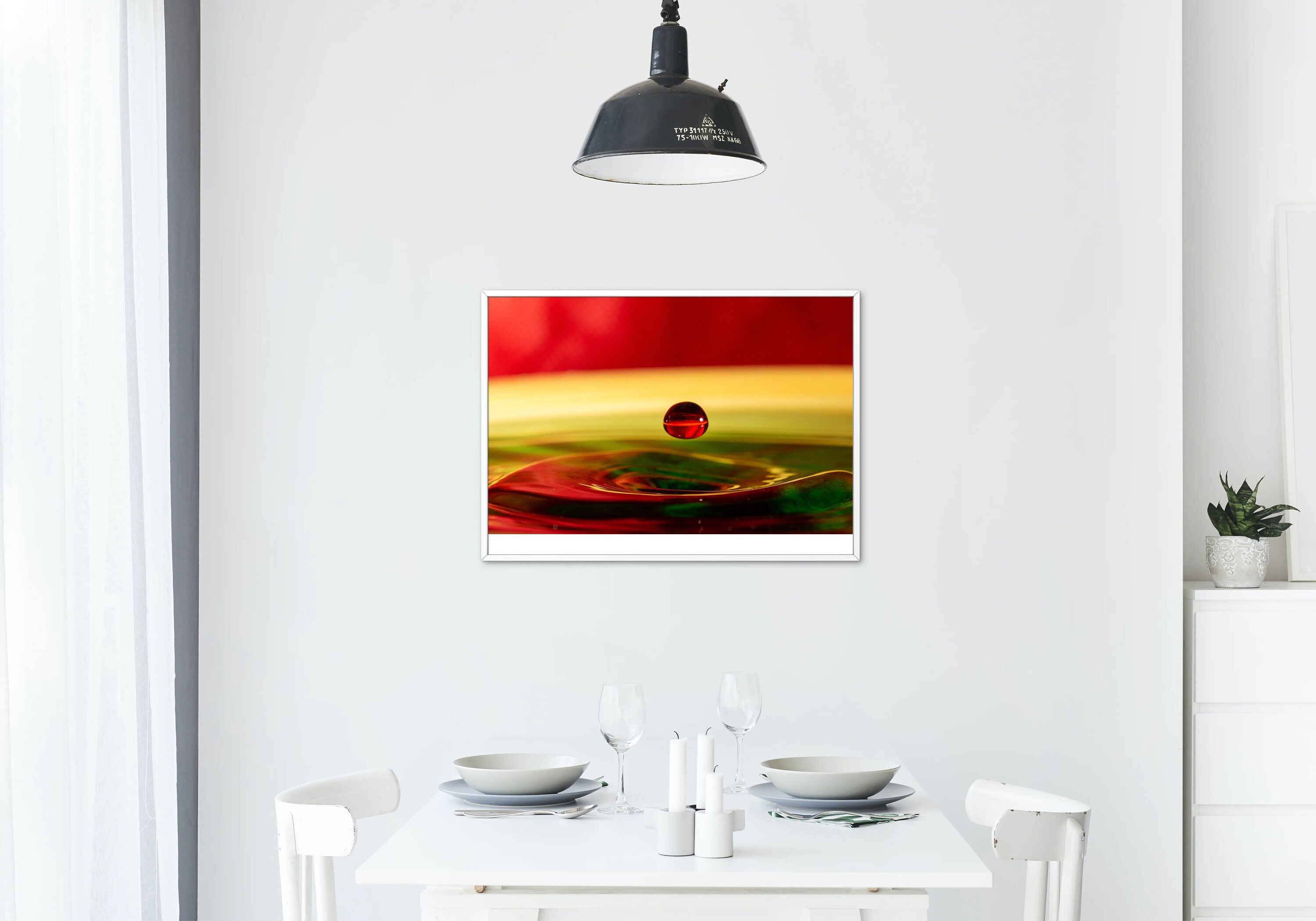 Water Drop Print of Red Water Splashes. Buy Now - Etsy