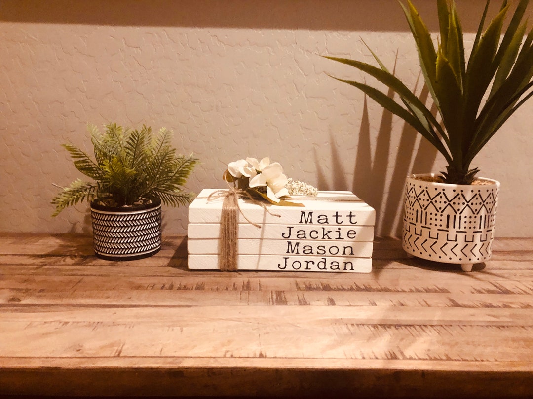Personalized Faux Stacked Books - Etsy