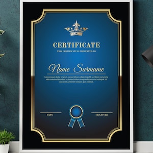 Editable Certificate Template PDF| EPS| Ai, Diploma, Award, Achievement ...