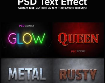4 Text Effect | Custom Text | 3D Text | 3D Font | Text Effect | Text ...