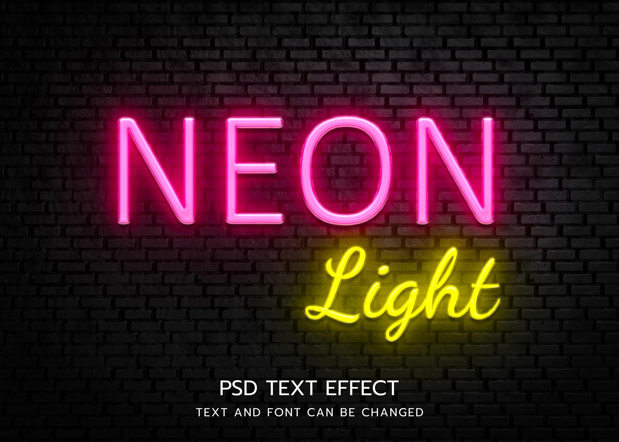 PSD Neon Text Effect | Custom Text | 3D Text | 3D Font | Text Effect ...
